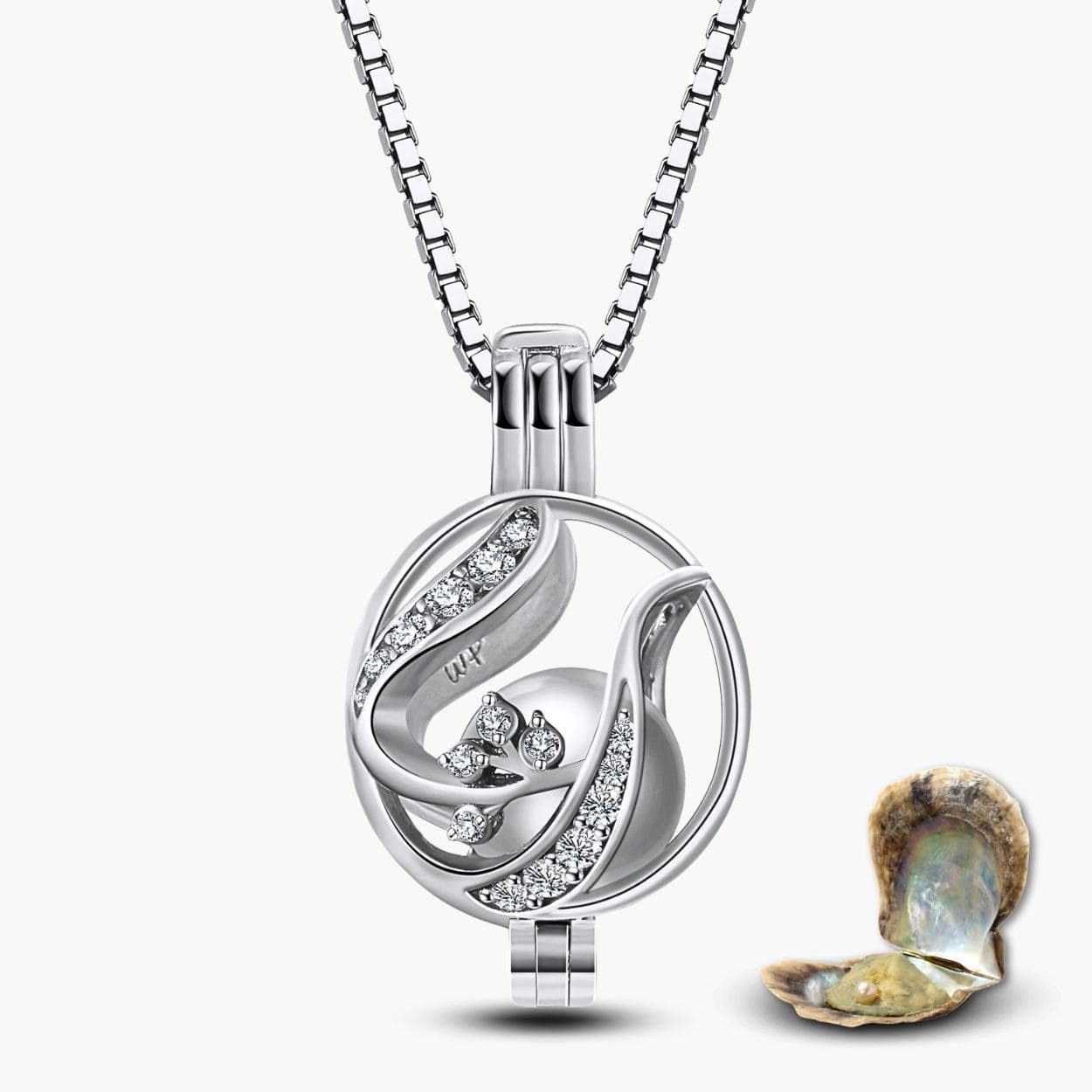 Floral Kette & Auster - Halskette mit Perle & Echten Perlen aus ...